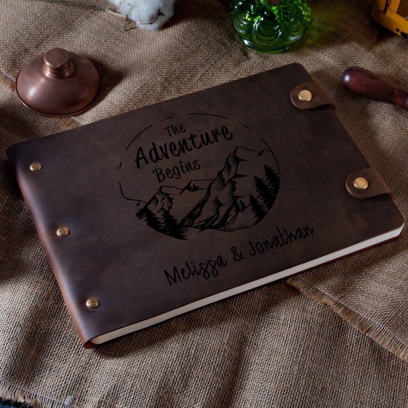 Leather Personalized Adventure Book for Couple, Custom Adventure ...