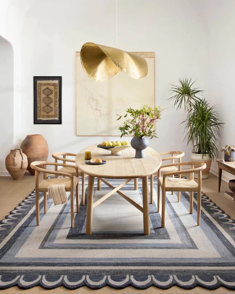 New Modern Hand Tufted Hooked Loop Pile Rug Handmade Luxury - Etsy