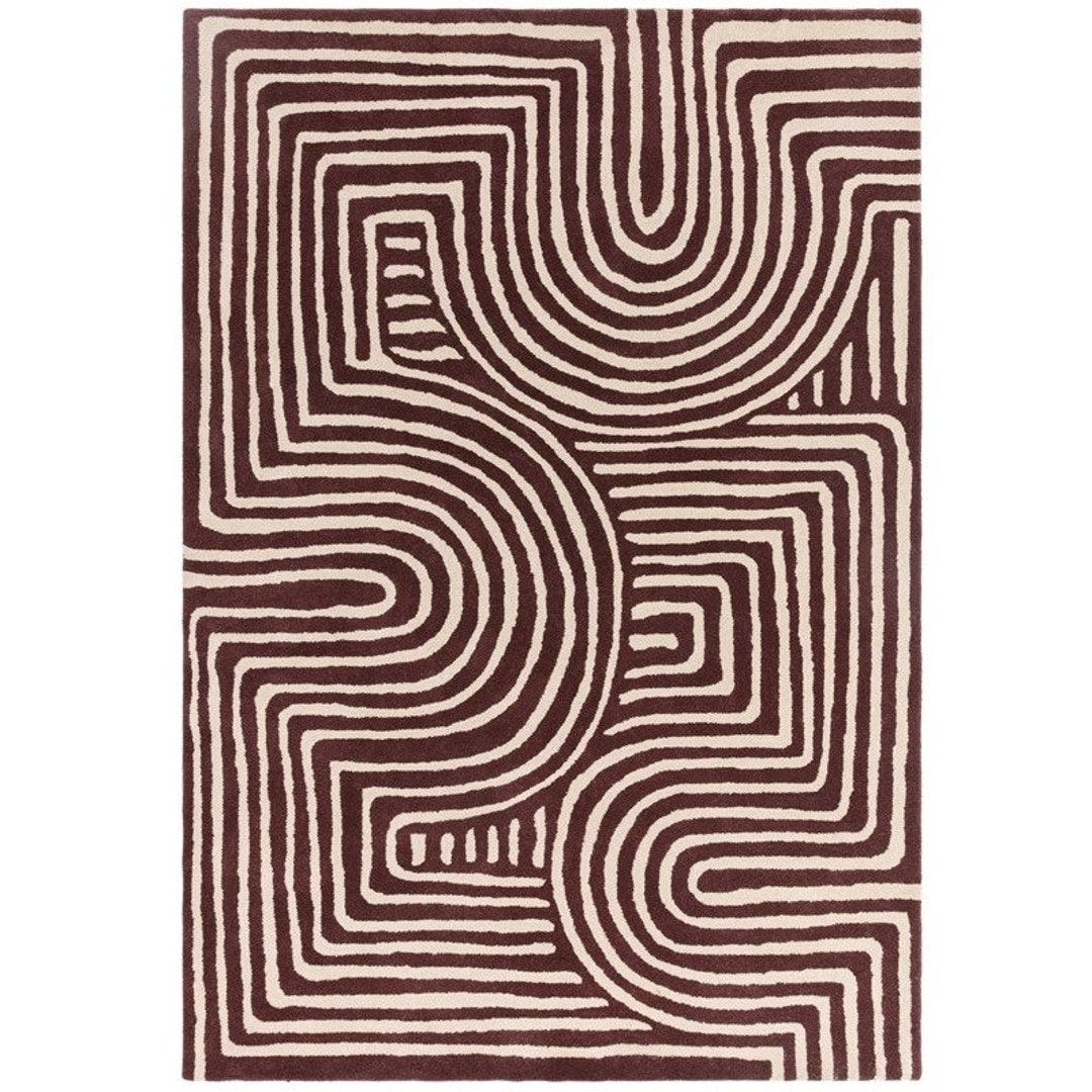 Minimalist Curve Modern Abstract Rug Hand Tufted Designer Wool Tuft Rug ...
