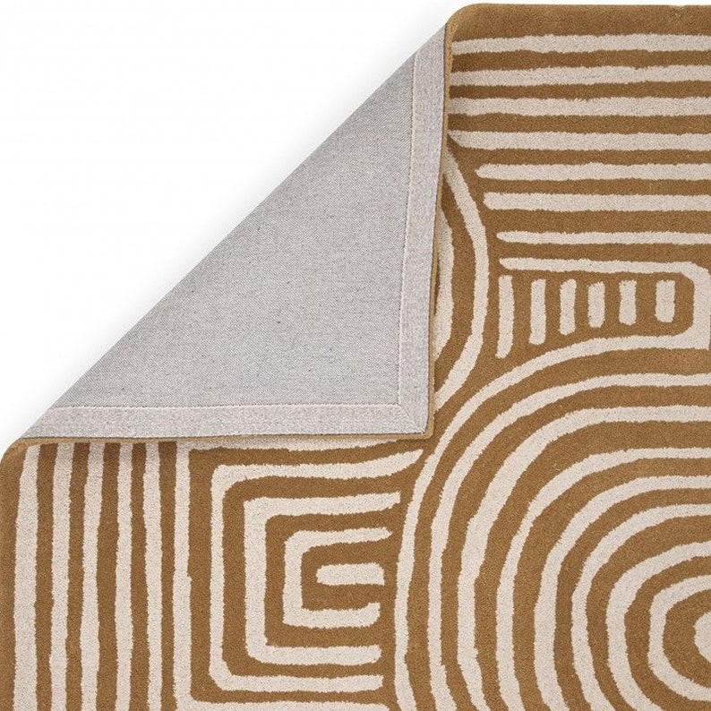 Minimalist Curve Modern Abstract Rug Hand Tufted Designer Wool Tuft Rug ...