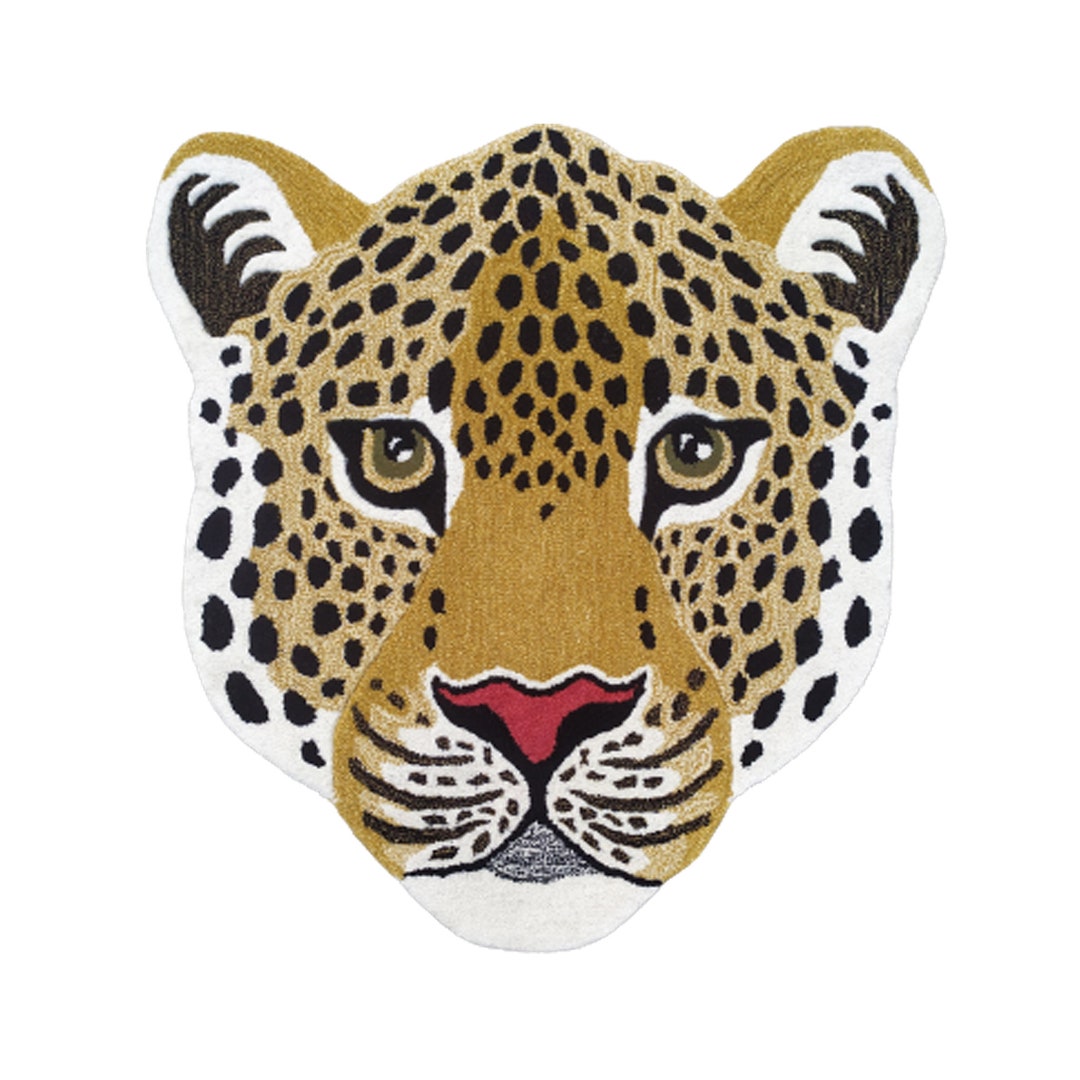 Tibetan Leopard Face Hand Tufted Wool Animal Shape Kids Rug - Etsy