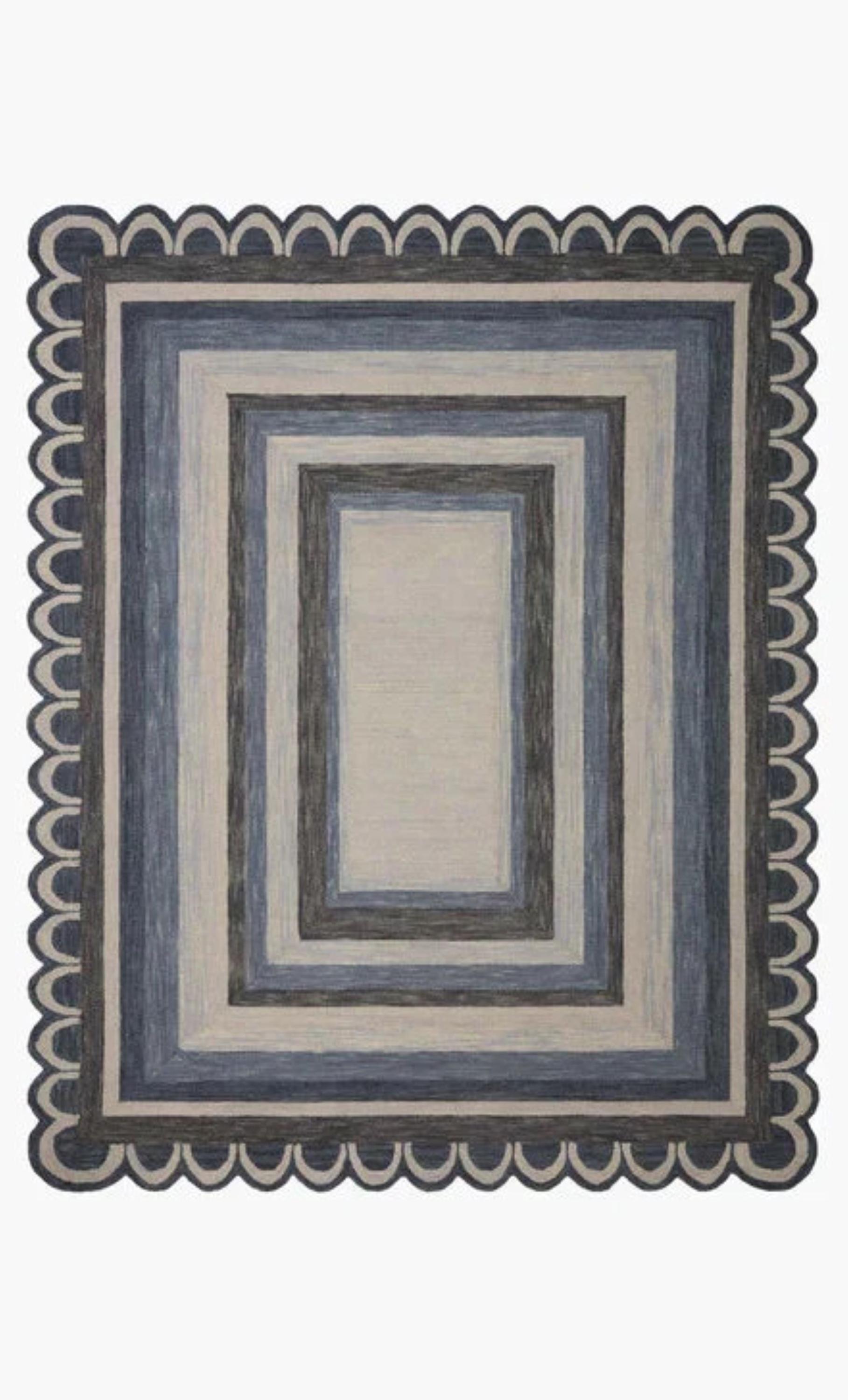 New Modern Hand Tufted Hooked Loop Pile Rug Handmade Luxury 100% Woolen ...