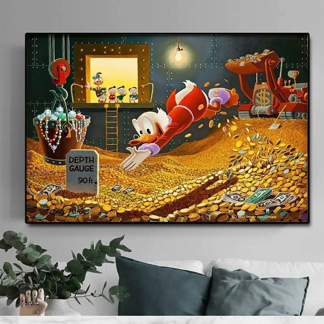 Scrooge Mcduck Graffiti Art Money Canvas Painting Mcduck Wall Art ...