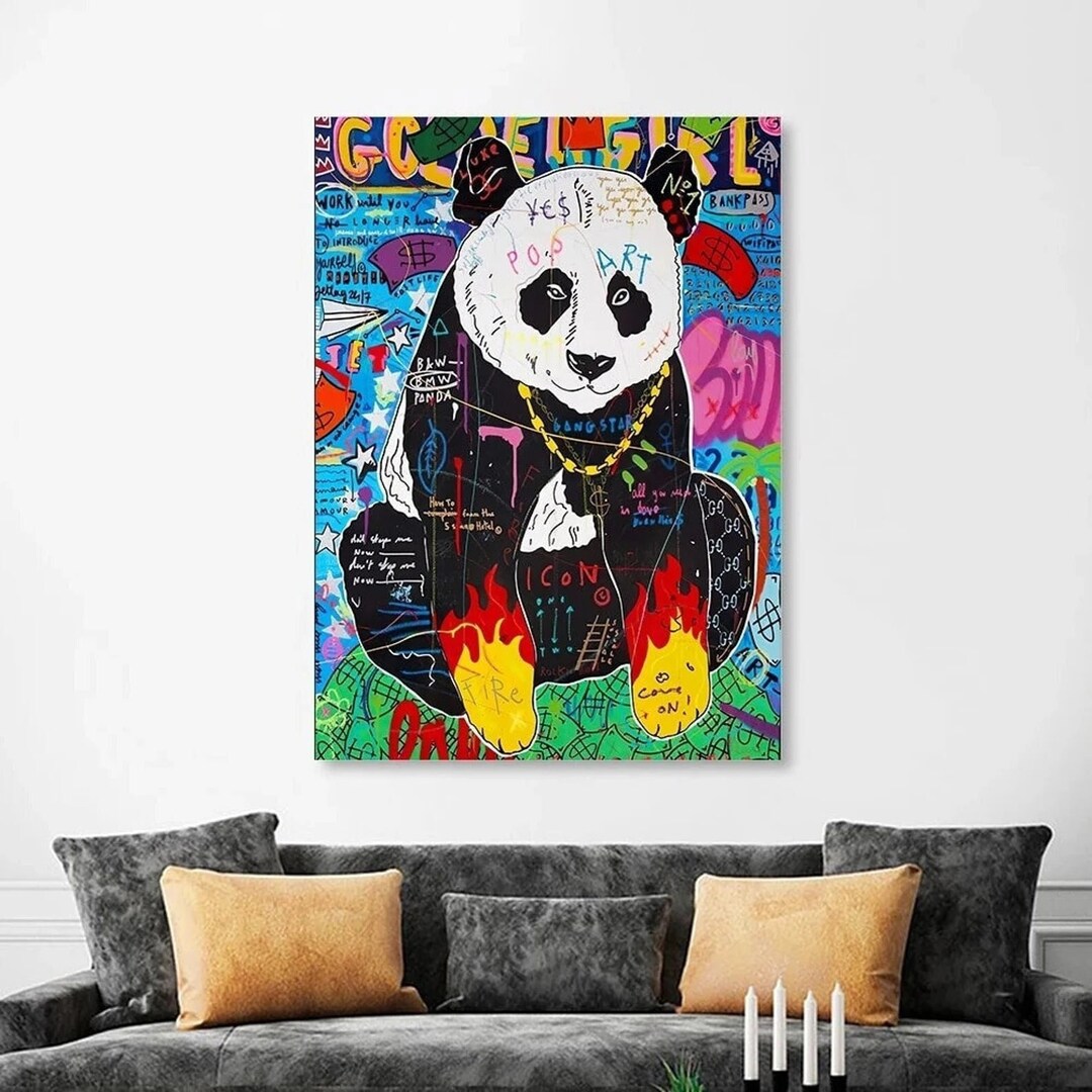 Pop Art Panda Wall Art Graffiti Art for Modern Home Decor - Etsy