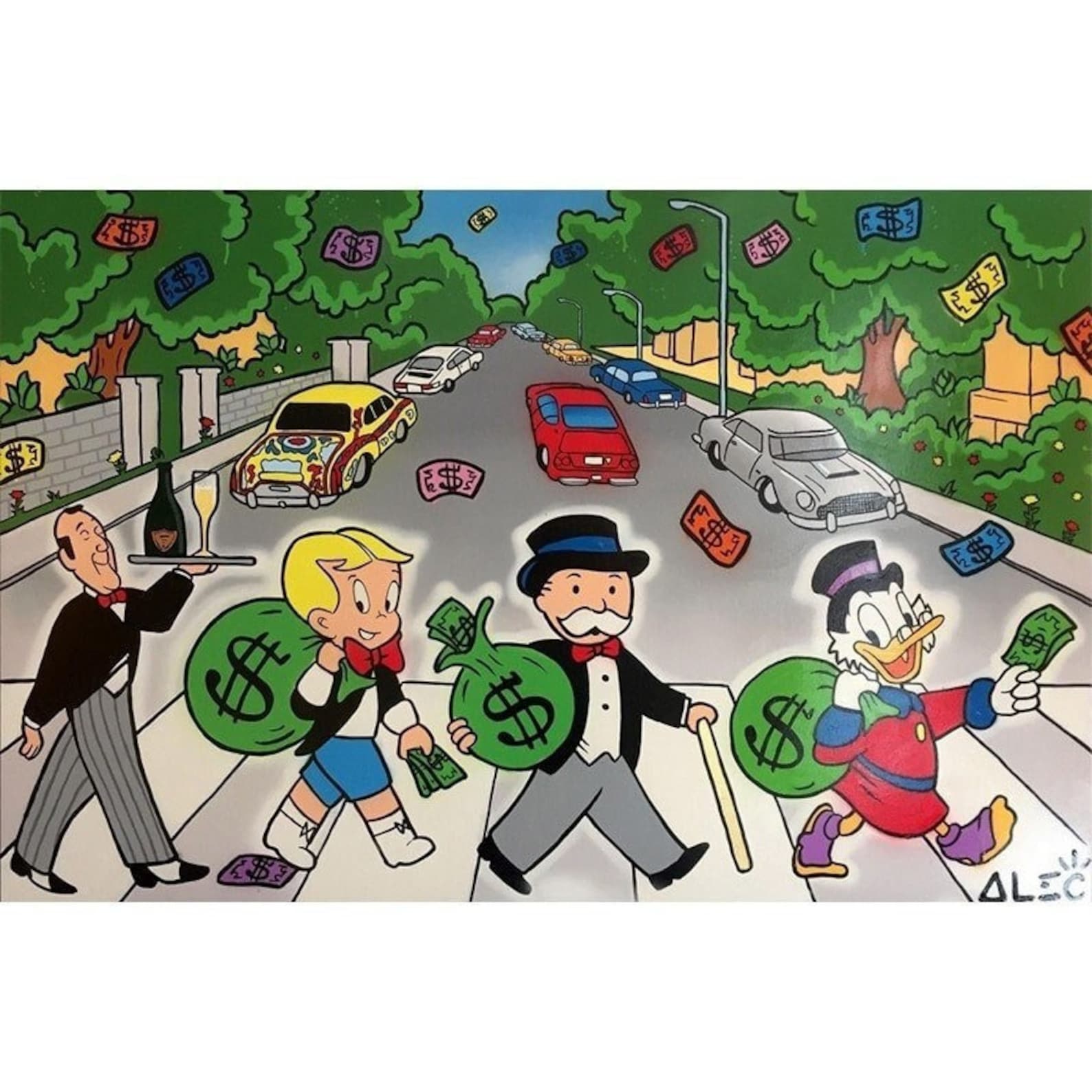 Monopoly Mcduck and Richie Money Graffiti Art, Street Art Canvas Print ...