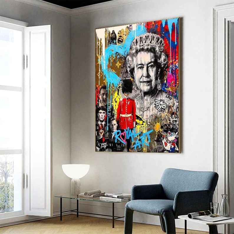 Regal Majesty: Queen Elizabeth Royal Art Canvas Print for Pop Culture ...