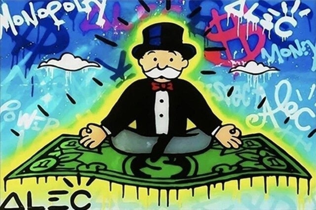 Abstract Alec Monopoly Inspired monopoly Boss Graffiti Art Canvas for ...