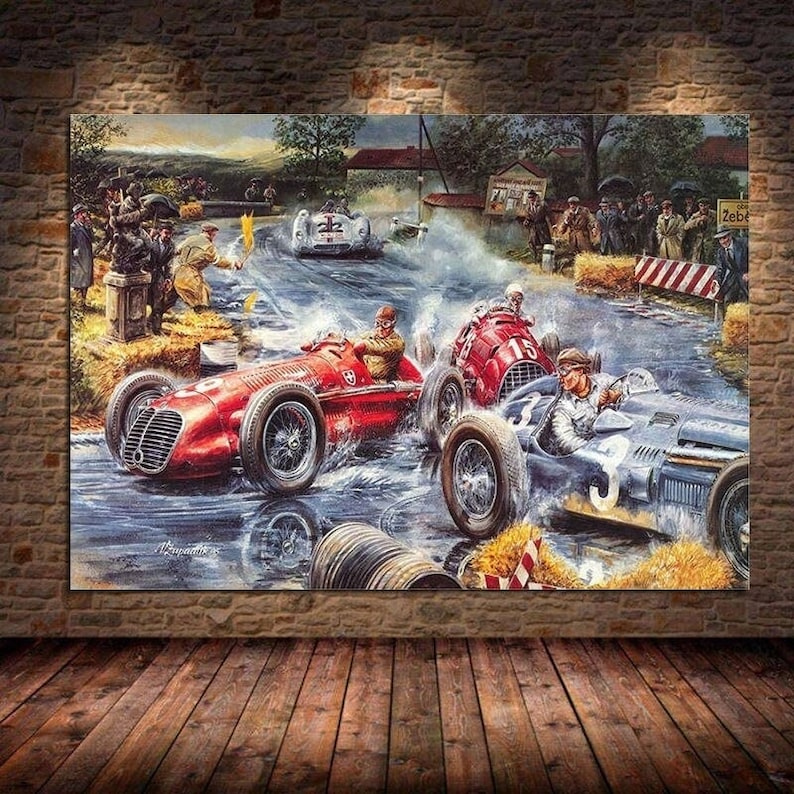 Vintage Car Posters Retro Classic Racing Car Artwork for Home and ...