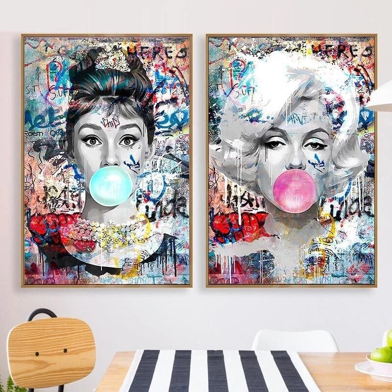 Audrey Hepburn And Marilyn Monroe Bubble Gum