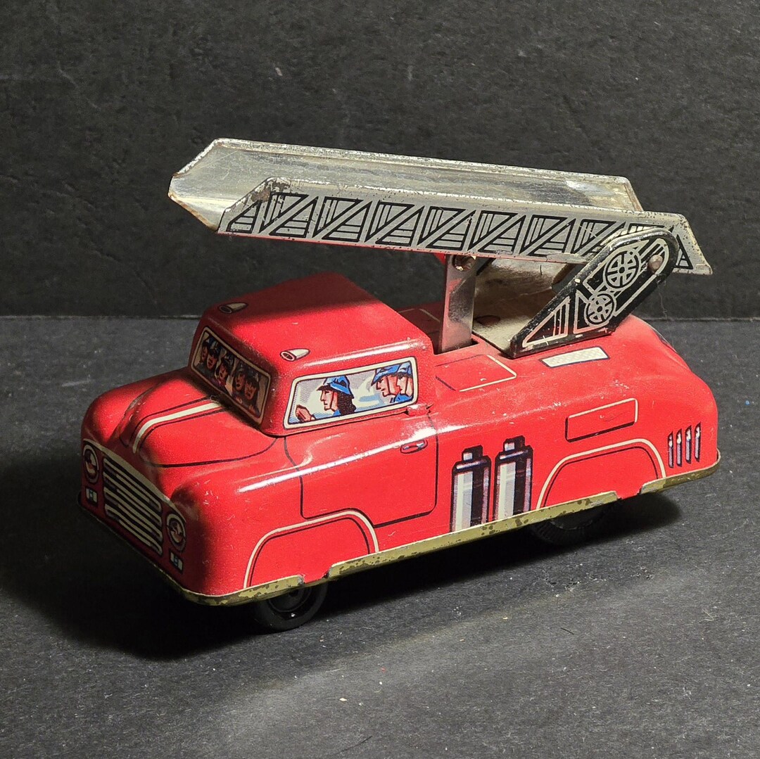 Vintage Tin-plate Toy Fire Engine Made in Western Germany - Etsy