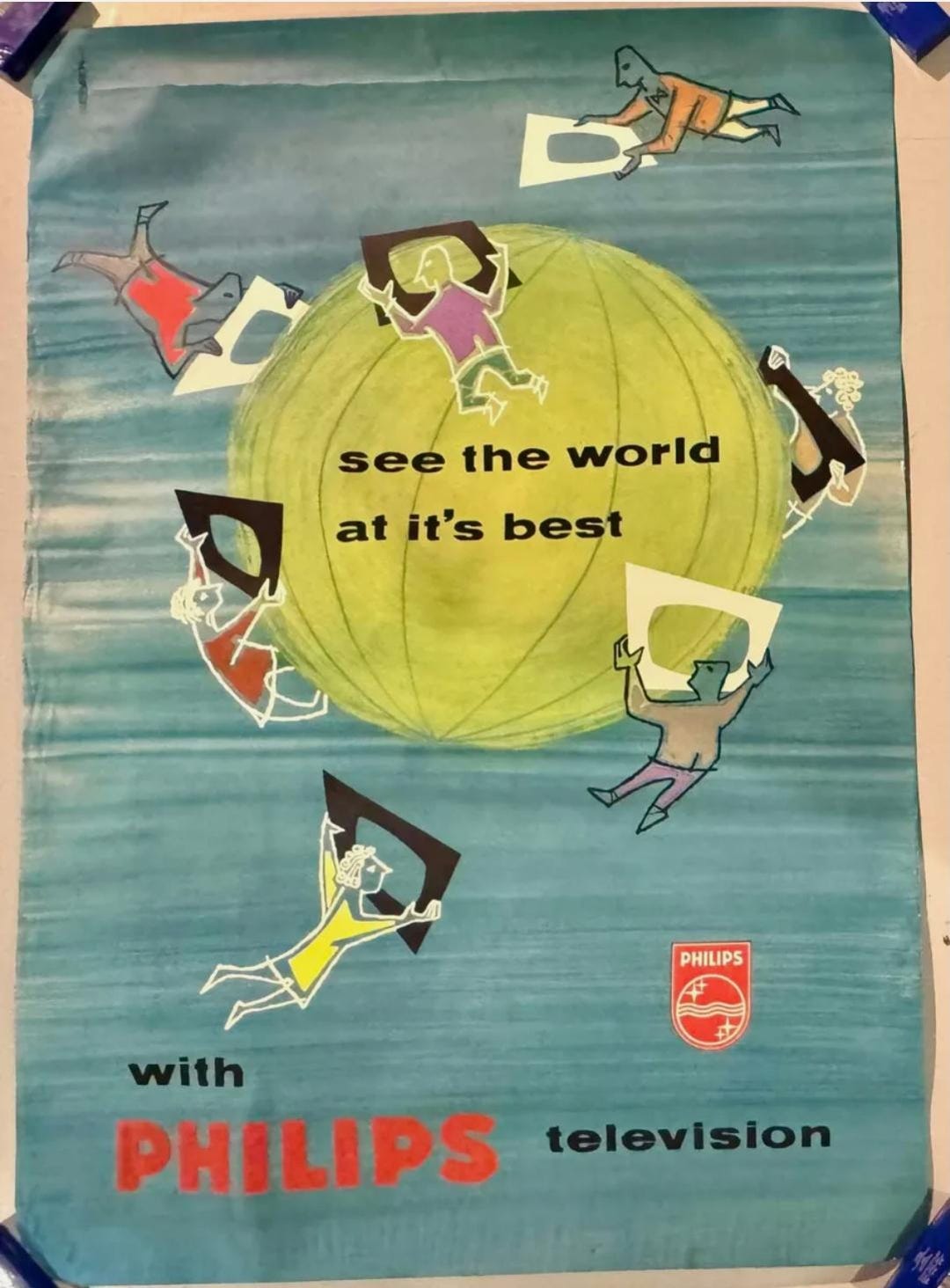 Original Vintage PHILIPS TELEVISION Advertising Poster 1960’s, See the ...