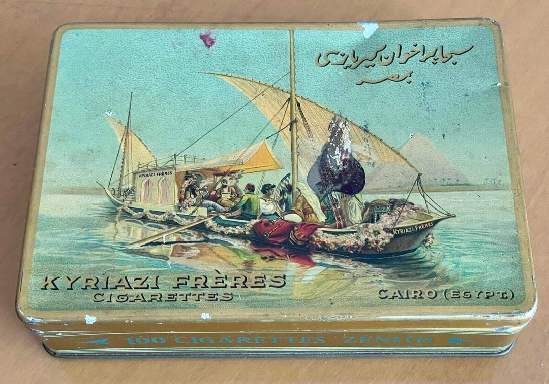 Vintage Cigarettes Empty Tin KYRIAZI FRERES, Nile Boat, Egypt, Cairo ...