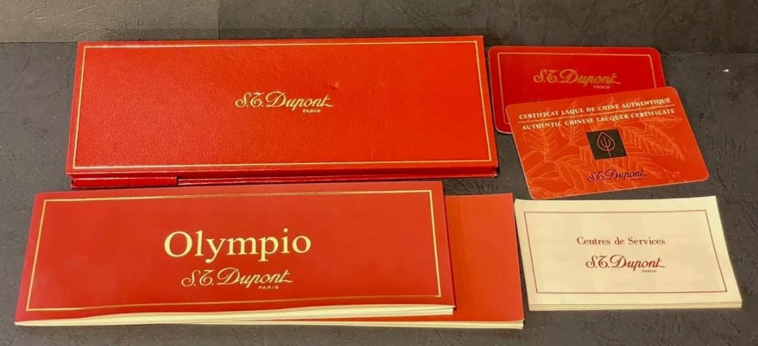 Authentic S.T. DUPONT Fountain Pen Leather Case Presentation Empty Gift ...