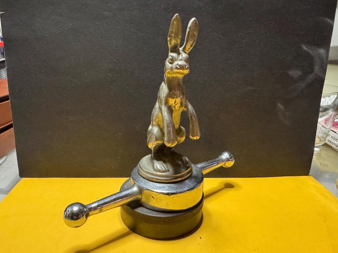 Original British AEL Chrome Plated ALVIS HARE Rabbit Car Mascot Hood ...