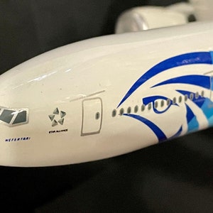 EGYPT AIR Boeing-777 Passenger Airplane Model 31cm Plane Metal & Wood ...