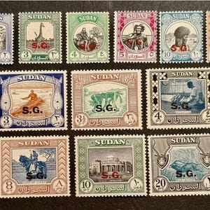 Egypt SUDAN 1951-61 Complete Set of 17 Stamps SG 123-139 Unused ...
