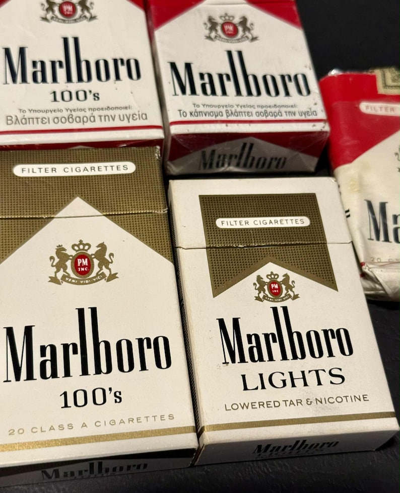 Vintage MARLBORO Cigarettes Lot of 5 Empty Packets for Collection - Etsy