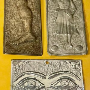 Antique Greek TAMATA TAMA Ex VOTO Lot of 3 Different Orthodox ...