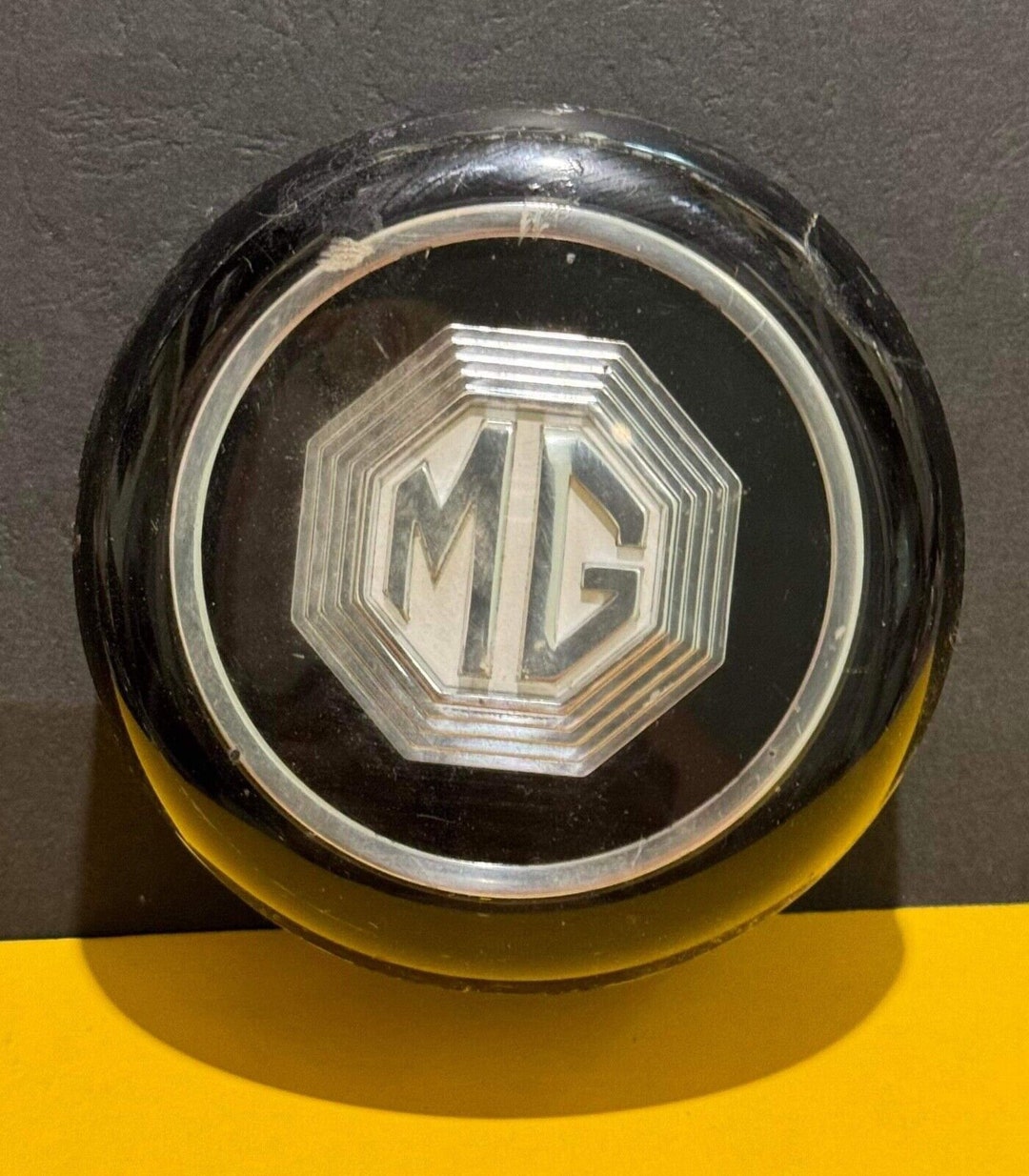 Vintage Original MGA Roadster MG Coupe Steering Wheel Center Cap Horn ...