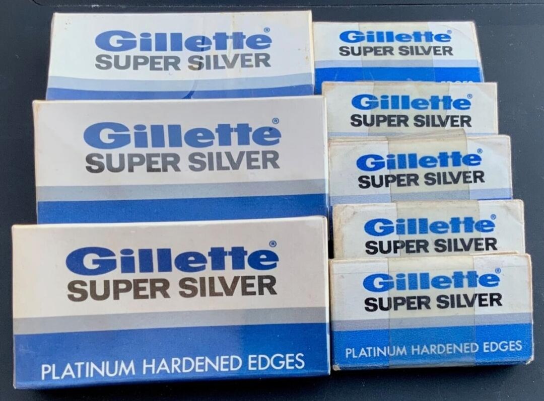 Vintage GILLETTE Super Silver Razor Blades Lot of 65 Sealed Blades ...