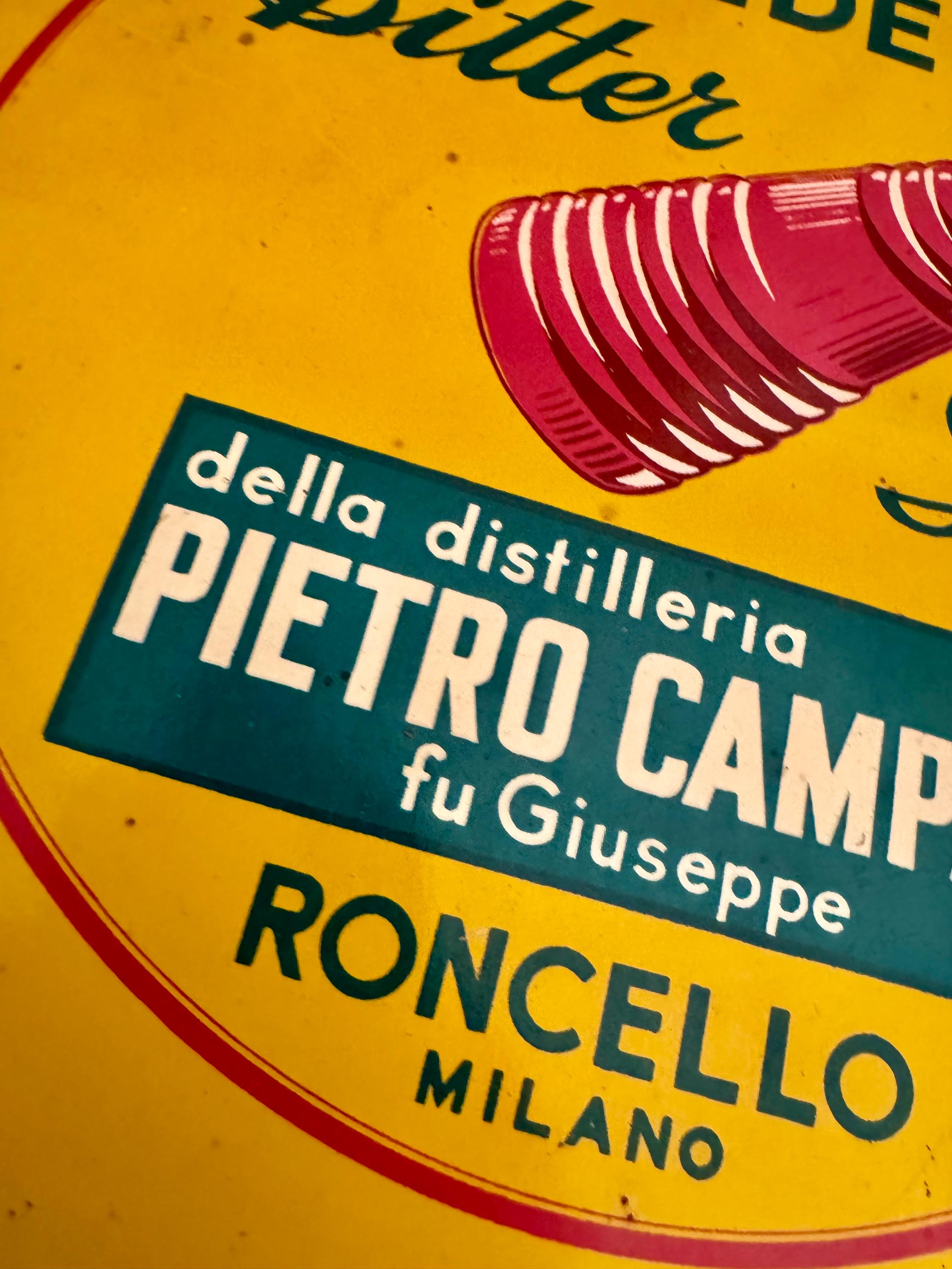 Vintage CAMPARI Tin Metal Sign CHIEDETE BITTER Soda Pietro Campari ...