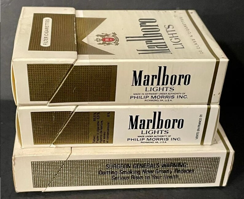 Vintage MARLBORO Lights Cigarettes Lot of 3 Empty Packets for ...