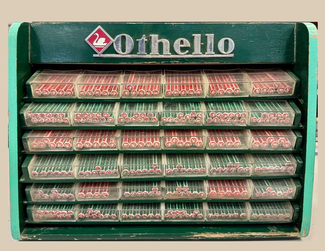 Vintage SWANO OTHELLO Pencils Wooden Display Stand 60's Very Rare With ...