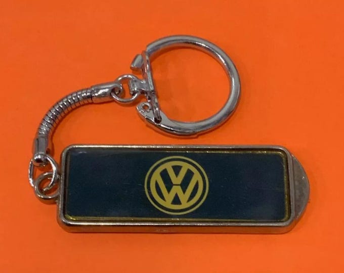 Vintage VOLKSWAGEN Logo Car Double Sided Key Ring Keychain Metal Key ...