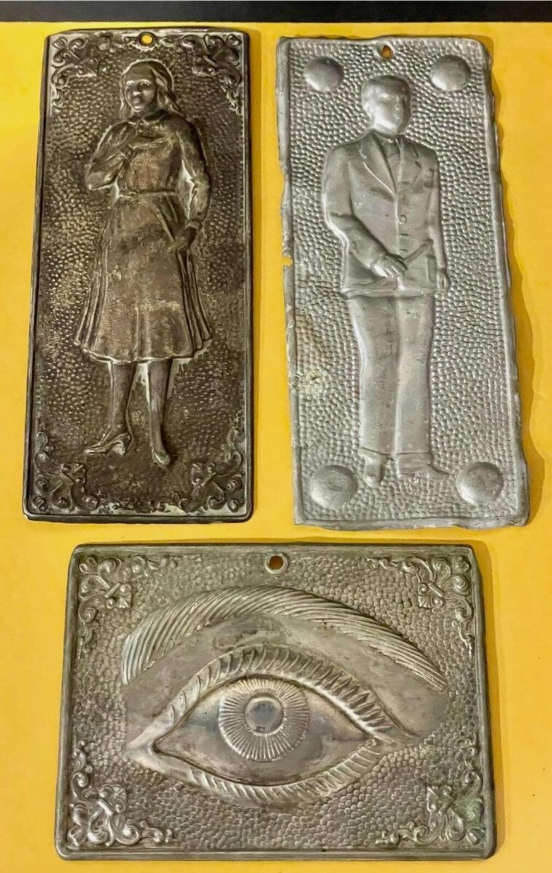 Antique Greek TAMATA TAMA Ex VOTO Lot of 3 Different Orthodox ...