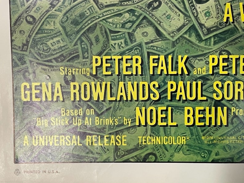 THE BRINK’S JOB (1978) Peter Falk, Boyle Original Movie One Sheet ...