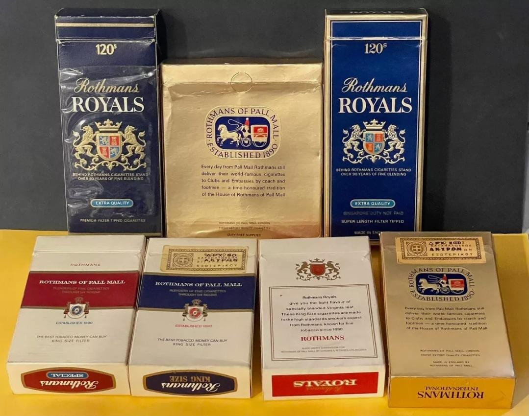 Vintage ROTHMANS Cigarettes lot of 7, Empty Packets for Collection - Etsy