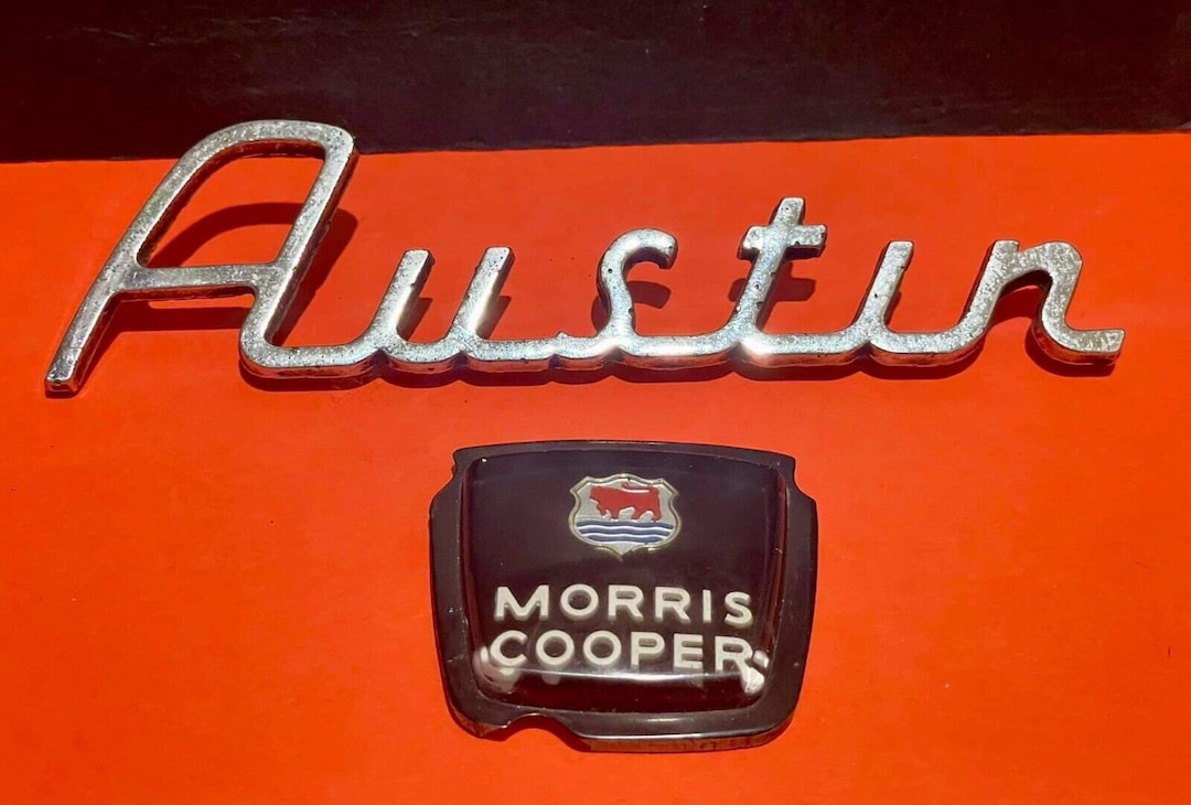 Vintage Original Lot of 2 Badges Classic MINI Rear Badge Austin Morris ...