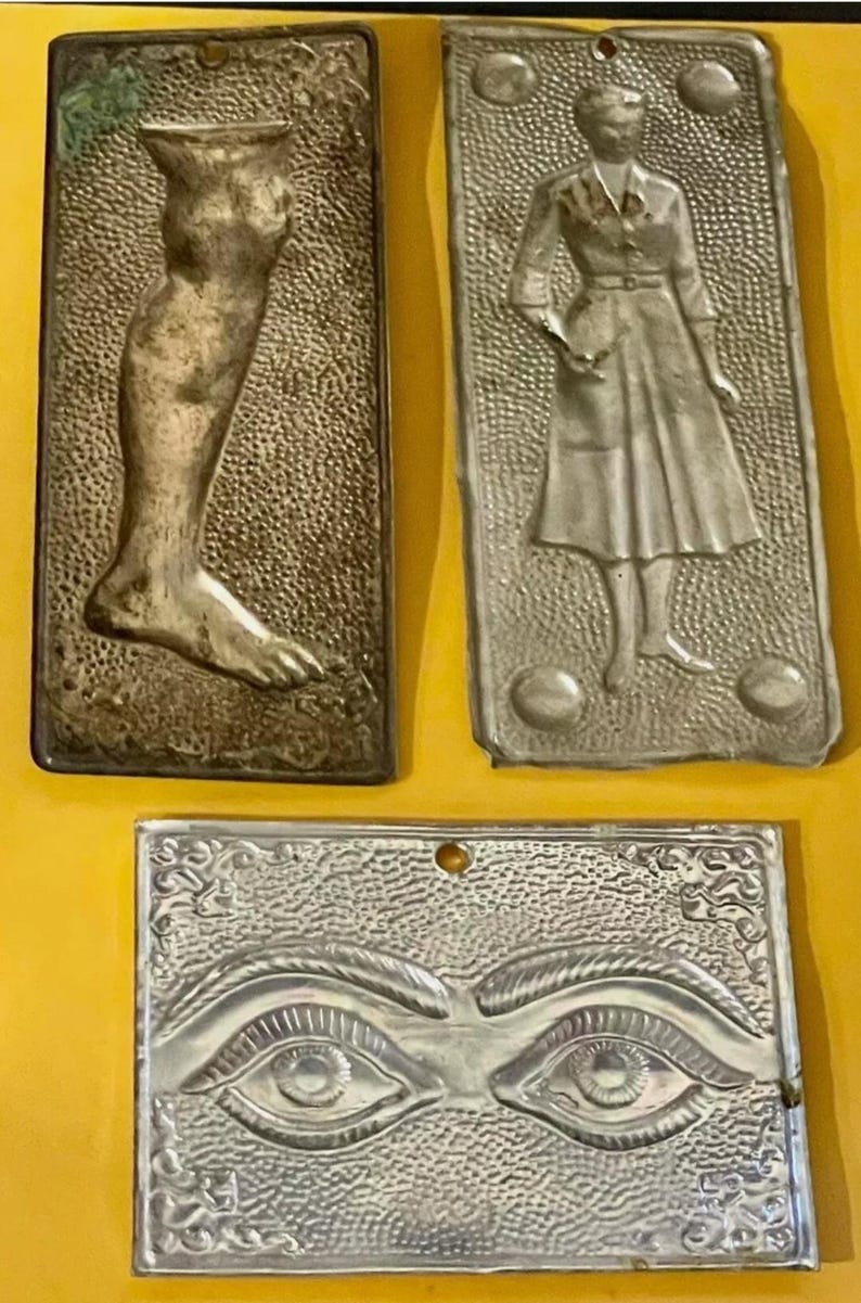 Antique Greek TAMATA TAMA Ex VOTO Lot of 3 Different Orthodox ...