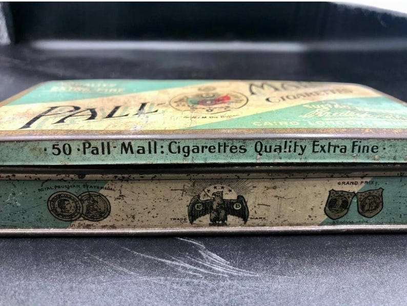 Vintage Cigarettes Litho Tin PALL MALL, Sultan Factory Made in Belgium ...