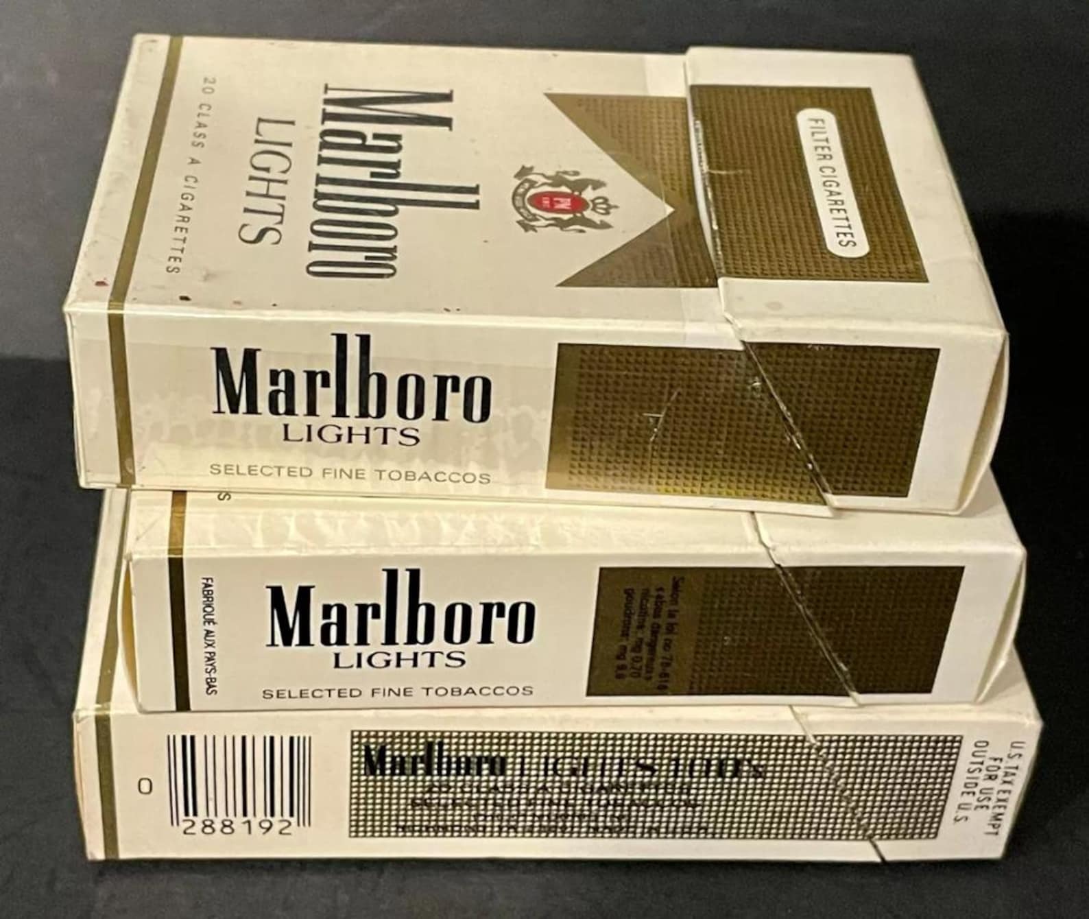 Vintage MARLBORO Lights Cigarettes Lot of 3 Empty Packets for ...