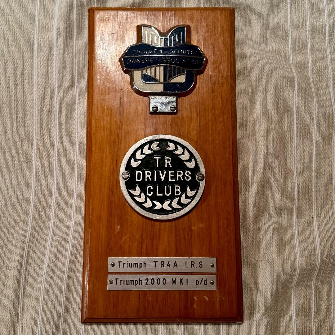 Vintage TRIUMPH Sports Owners Association and TR Drivers Club Enamel ...