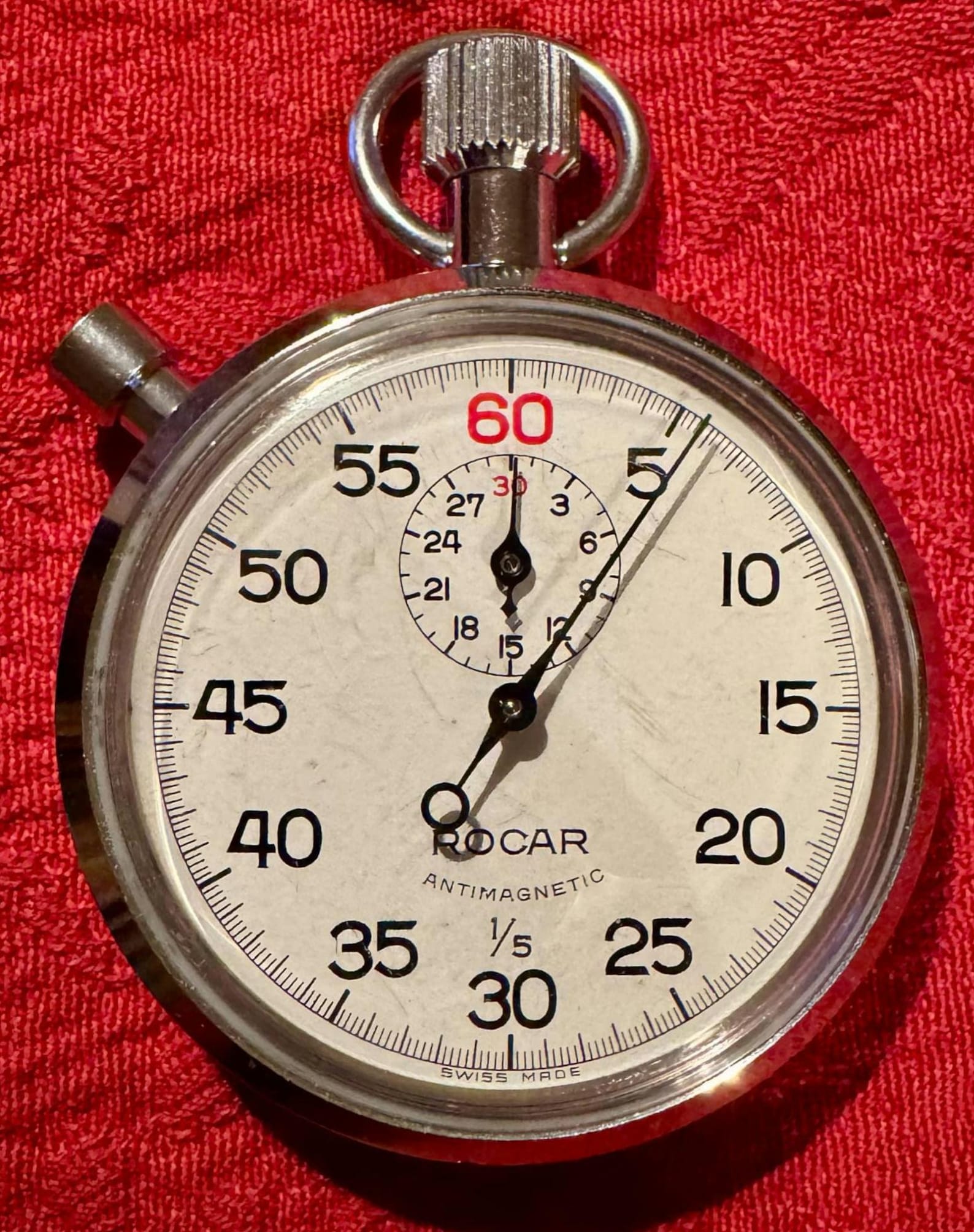 Vintage Swiss Made Rocar Stop Pocket Watch 1/5 (working) - Etsy