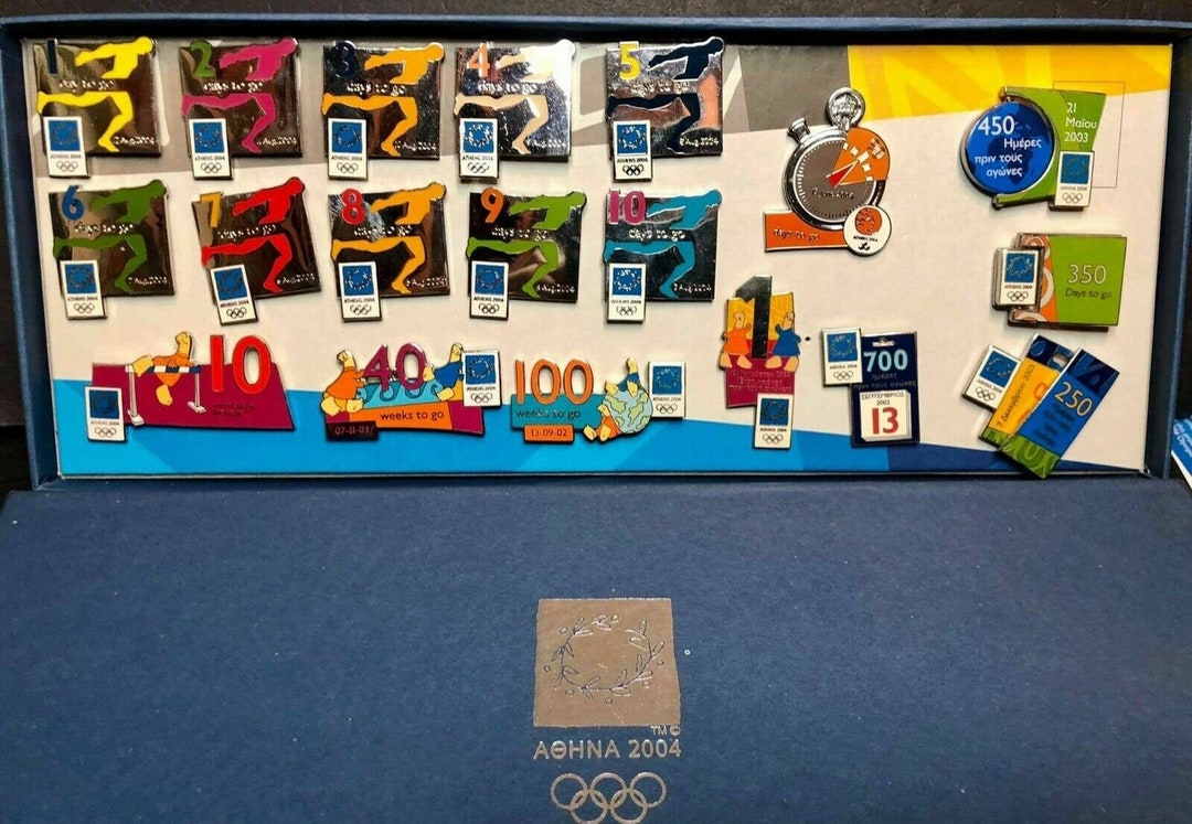 Athens 2004 Olympic Games, Days to Go, Lot of 19 Olympic Pins, Low ...