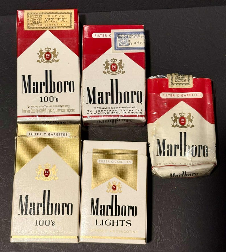 Vintage MARLBORO Cigarettes Lot of 5 Empty Packets for Collection - Etsy