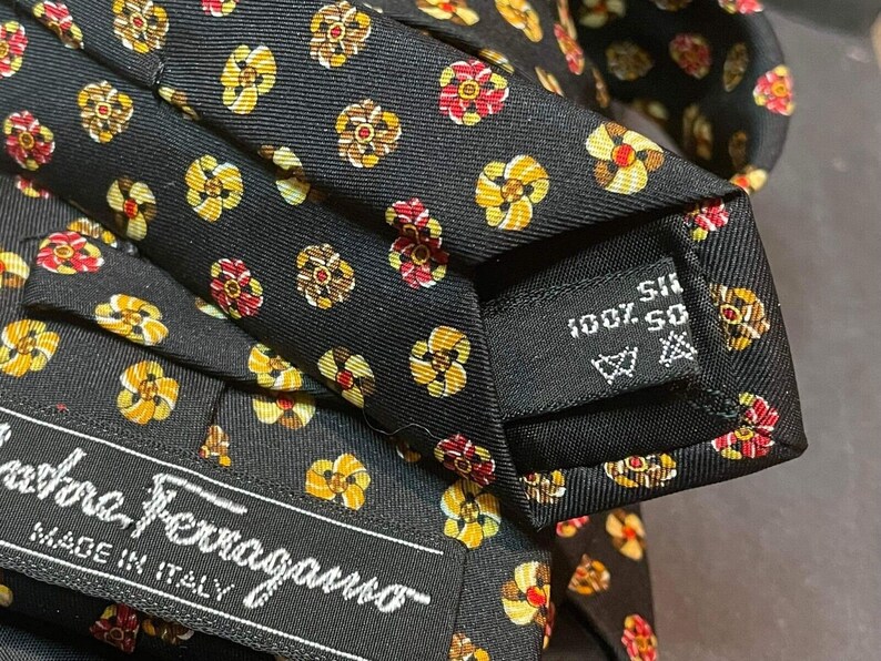 Vintage Original SALVATORE FERRAGAMO Men’s Silk Tie, Made in Italy, 100 ...