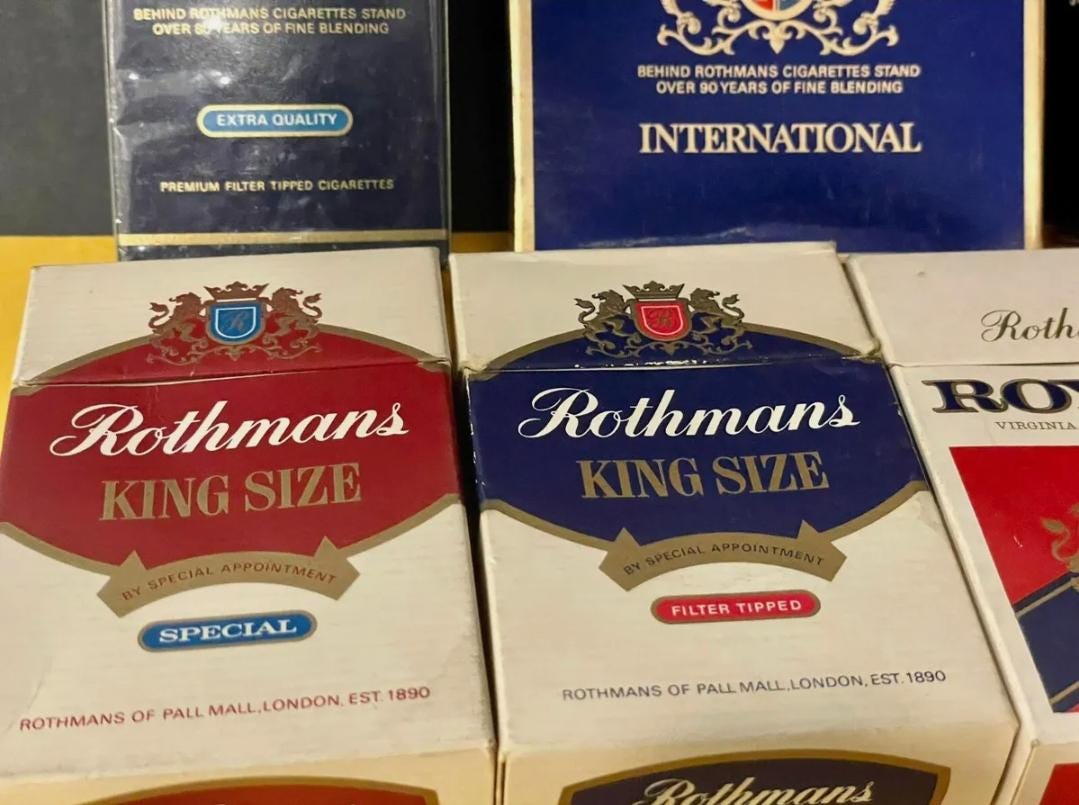 Vintage ROTHMANS Cigarettes lot of 7, Empty Packets for Collection - Etsy