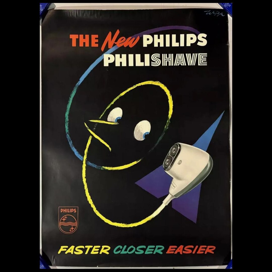 Original Vintage PHILIPS Philipshave Advertising Poster 1960’s - Etsy