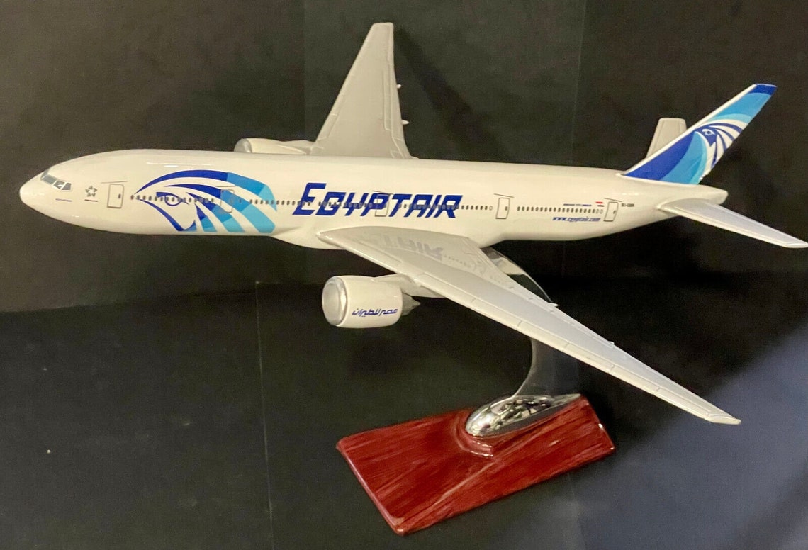 EGYPT AIR Boeing-777 Passenger Airplane Model 31cm Plane Metal & Wood ...
