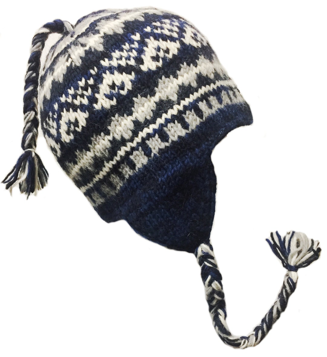 Sherpa Hats With Ear Flaps and Fleece Lining, Hand Knitted From Nepal ...