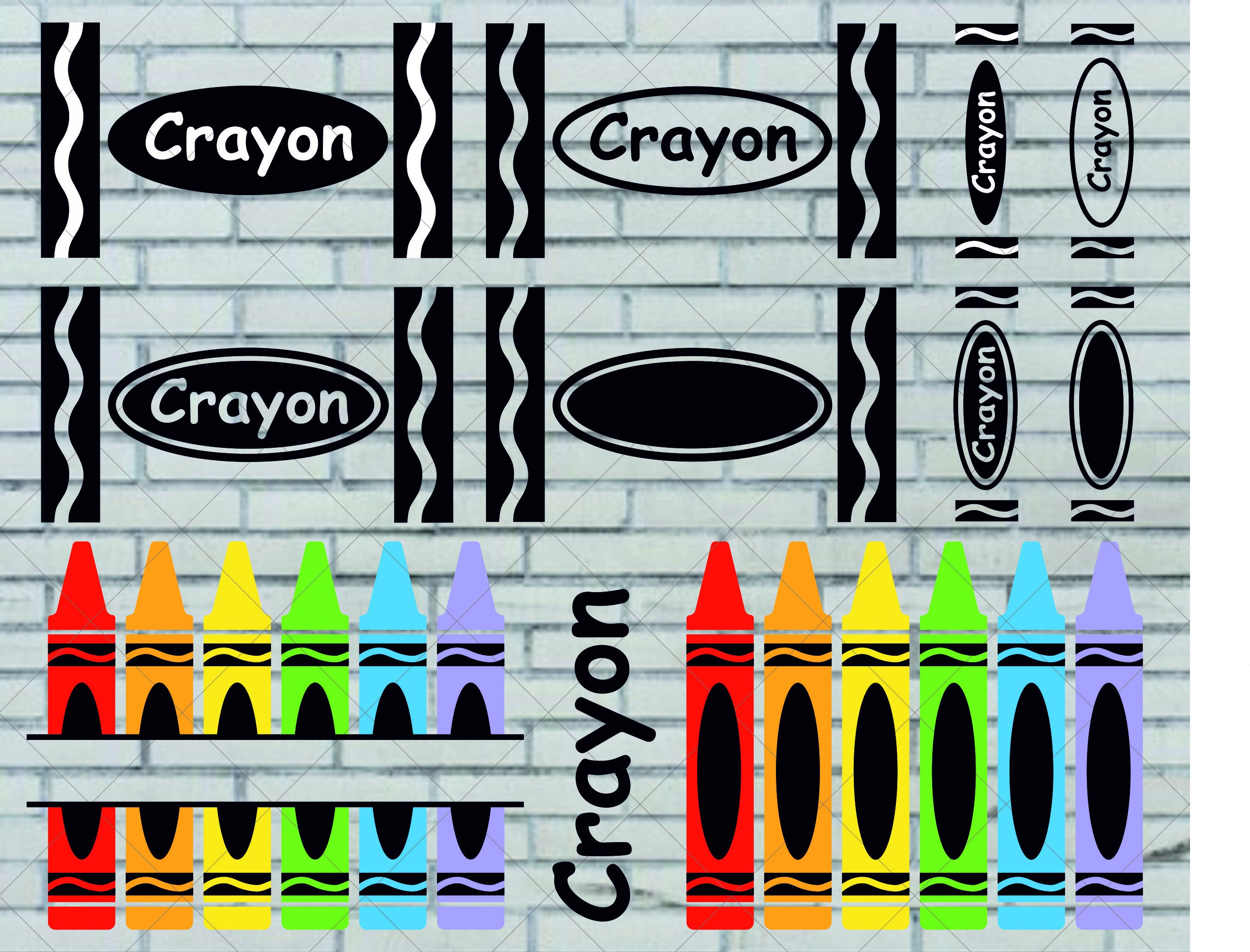 Crayon Wrapper Svg Crayon Svg Bundle Crayon Label Svg - Etsy