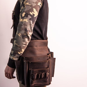 Professional Carpenter Leather Tool Belt,tool Belt With Suspenders,tool Belt Pouch,handmade Tool ...