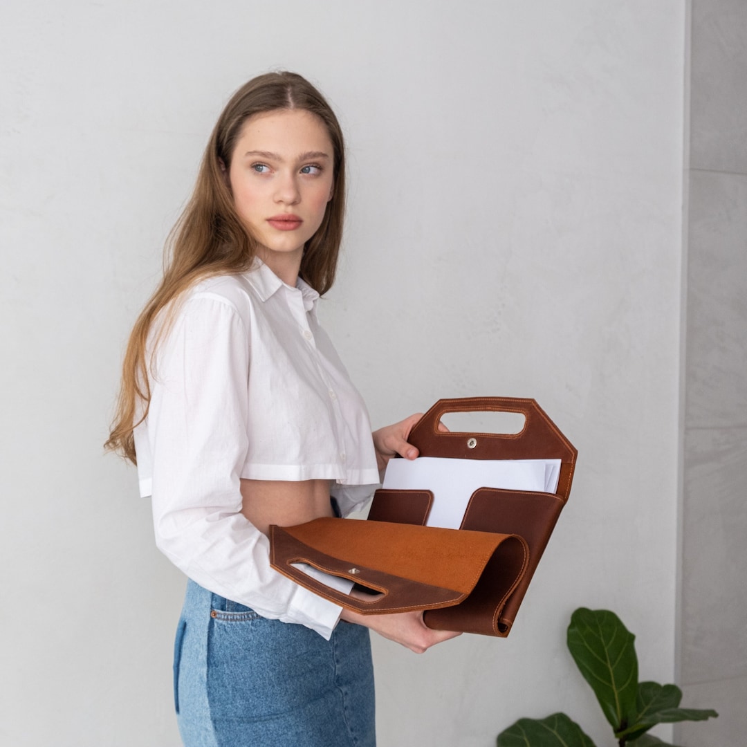 Leather Document Bag, Leather Document Folder, Custom Document Holder, A5 Document Folder, A4 ...