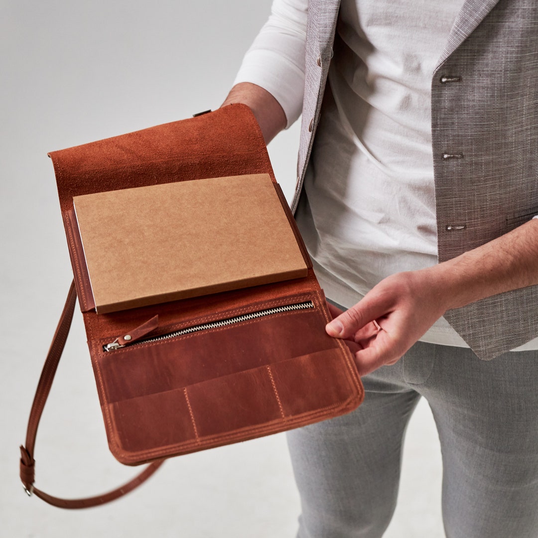 Custom Leather Sketchbook With Strap, Leather Sketchbook Journal ...