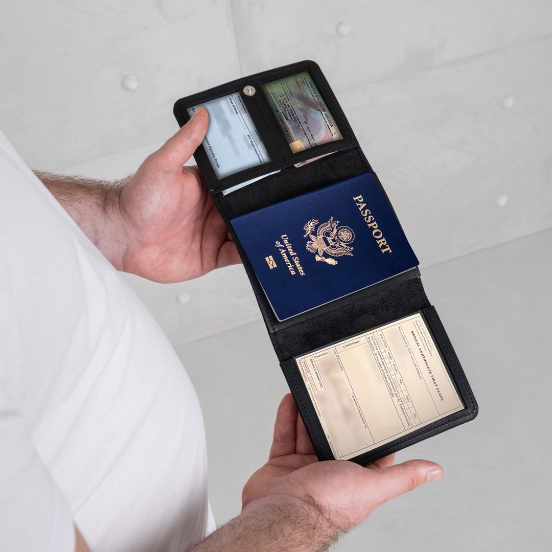 Leather Pilot Document Holder, Pilot License Holder, Pilot Gifts for ...