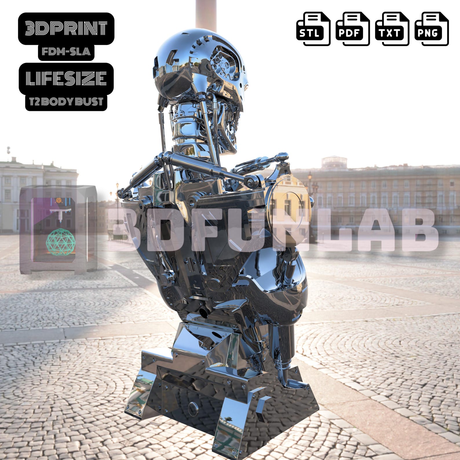 Terminator T2 Body Bust , Real Details, Life Size 45x36x78.5 Cm ...